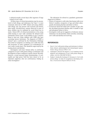 Cow's milk protein allergy and intolerance—practical issues in ...