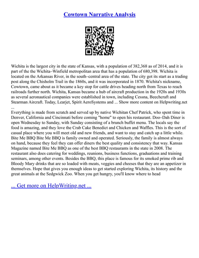 Cowtown Narrative Analysis | PDF