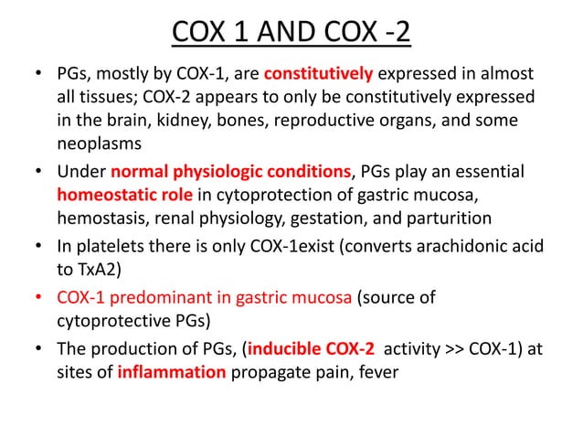 NSAIDS ,Cox enzymes, Physiology,and Pharmacological modulation | PPTX