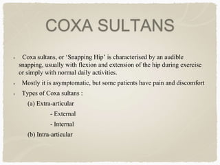 Coxa sultans - External Snapping Hip | PPTX