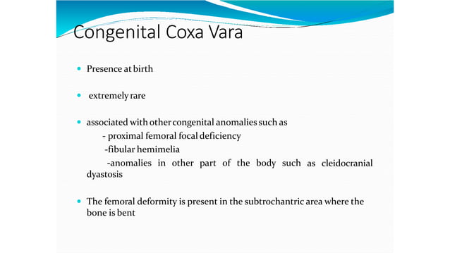 Coxa vara, chondrolysis of hip | PPTX