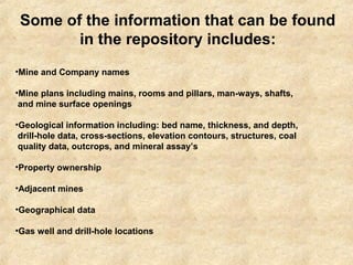 National Mine Map Repository | PPT