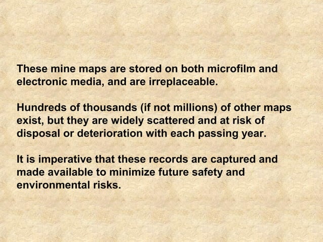 National Mine Map Repository | PPT