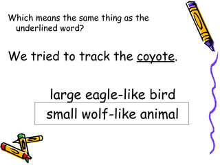 Coyote school news vocab | PPT