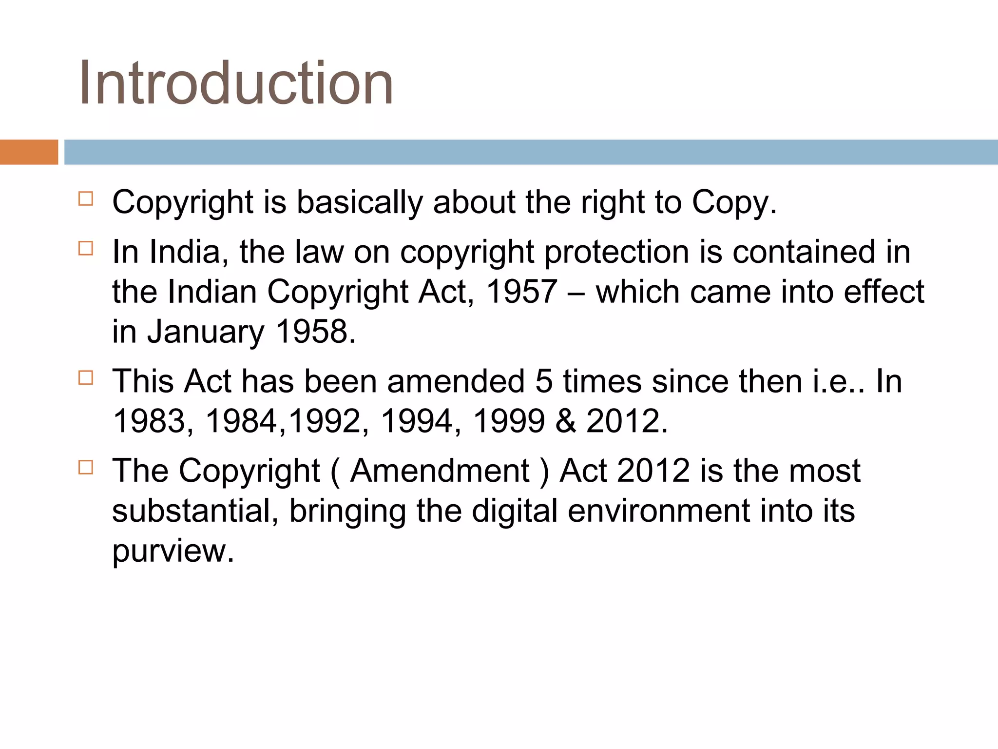 A presentation on Copyright & Copyright Infringement | PPT