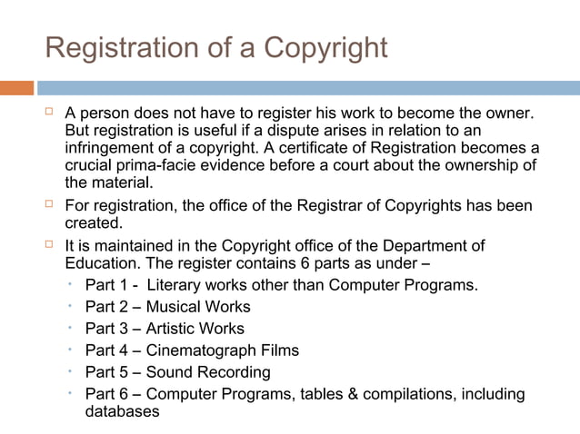 A presentation on Copyright & Copyright Infringement | PPT | Law