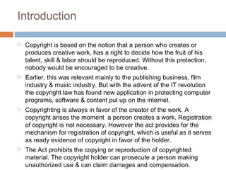 A presentation on Copyright & Copyright Infringement | PPT