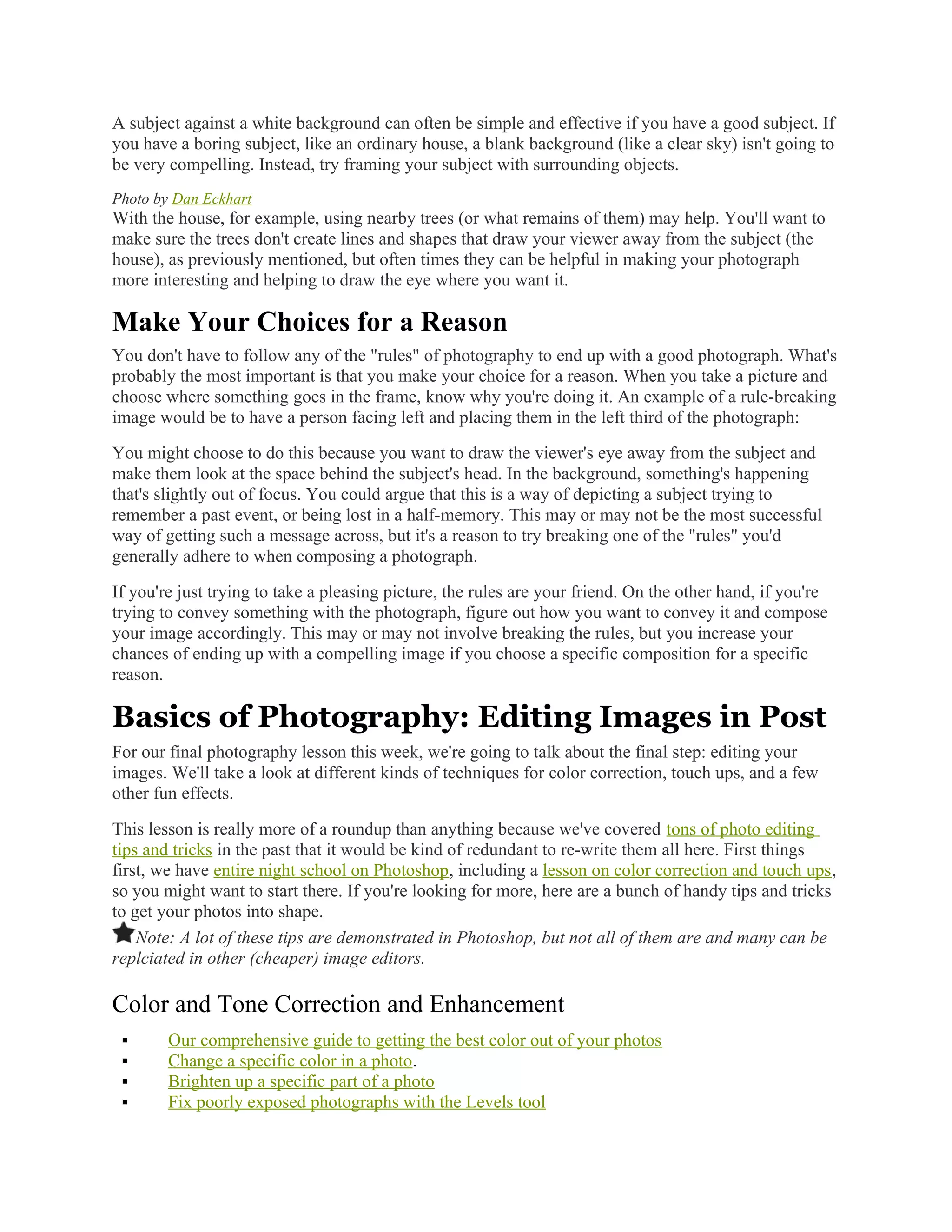 Basics of photography | DOC