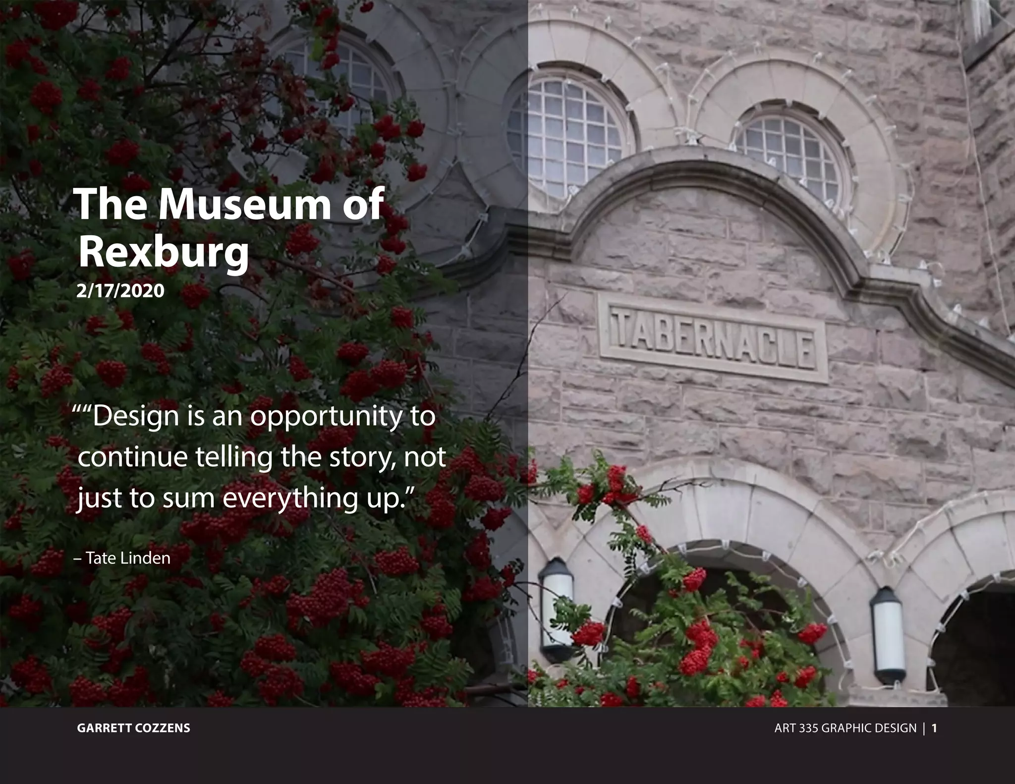 Museum of Rexburg Process Book | PPT