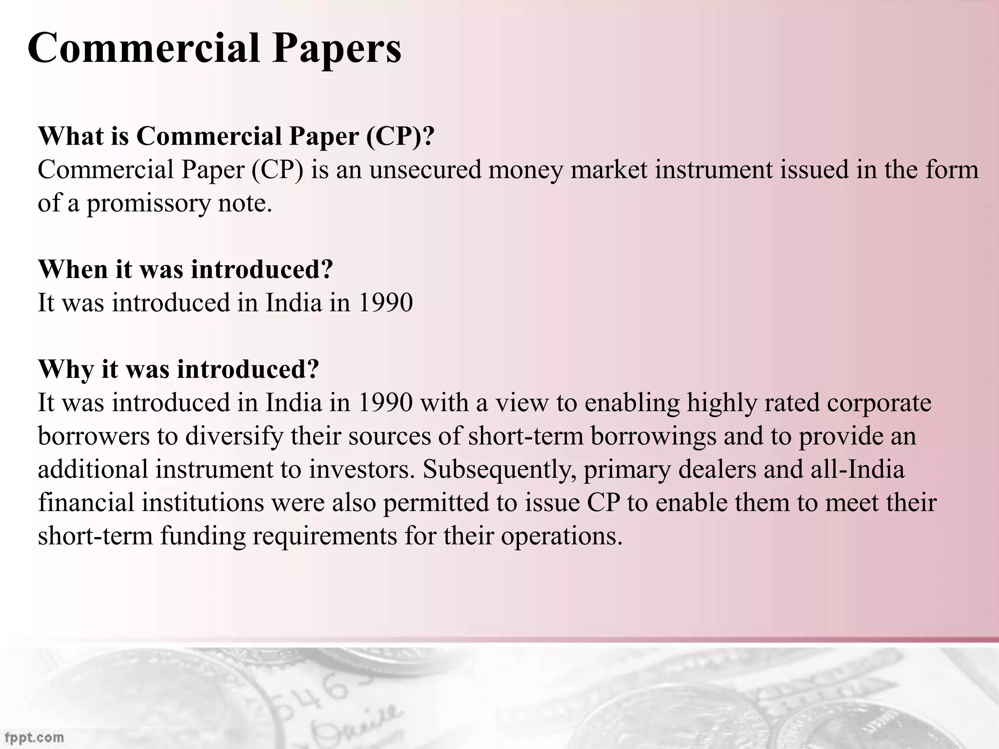COMMERCIAL PAPERS | PPTX