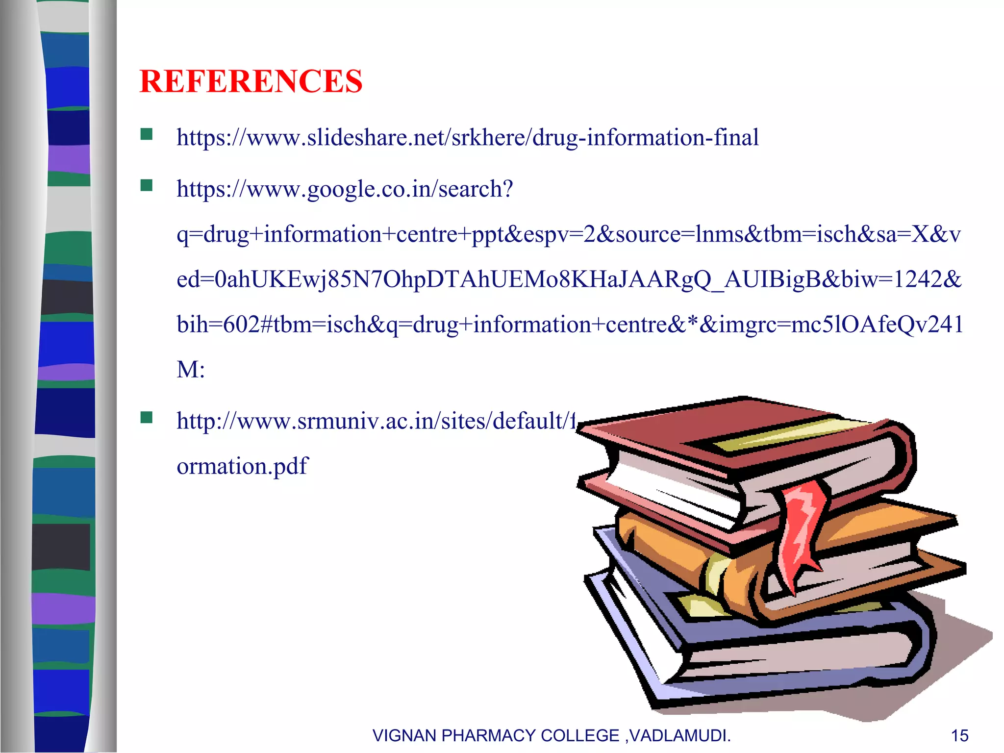 Establishing a drug information center | PPT