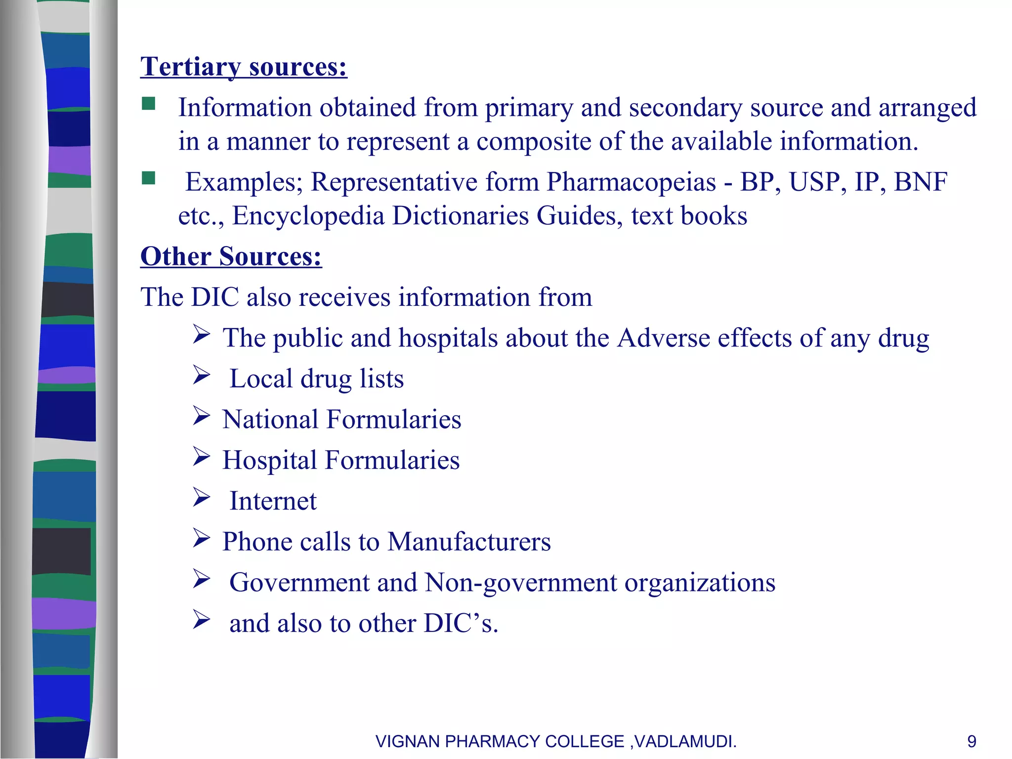 Establishing a drug information center | PPT