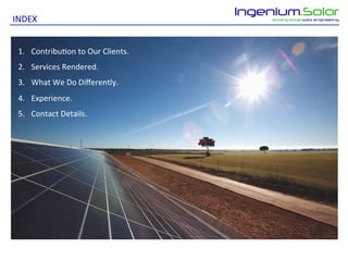 INGENIUM SOLAR. STRATEGIC CONSULTING & ADVANCED ENGINEERING FOR SOLAR ...