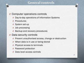 SECURITY & CONTROL OF INFORMATION SYSTEM (Management Information System ...