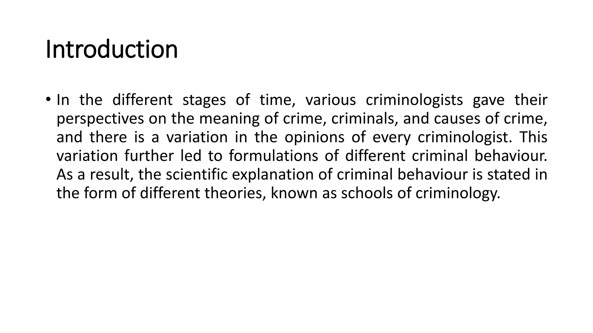 Schools of criminology : pre classical, classical, neo classical ...