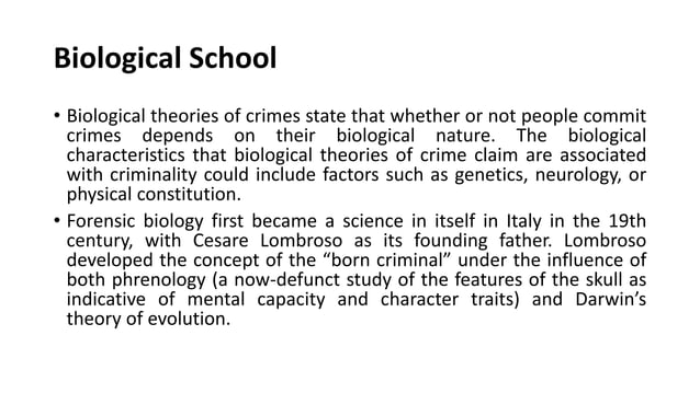 Schools of criminology : pre classical, classical, neo classical, positive | PPTX