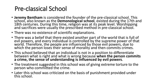 Schools of criminology : pre classical, classical, neo classical ...