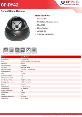 Cp dy42 | PDF | Cameras and Camcorders | Consumer Electronics
