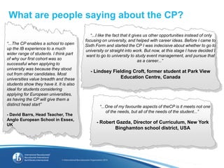 The IB Career-related Programme (CP) | PPTX