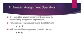 Few Operator used in c++ | PPTX | Programming Languages | Computing