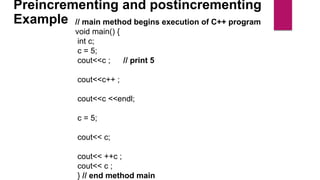 Few Operator used in c++ | PPTX | Programming Languages | Computing