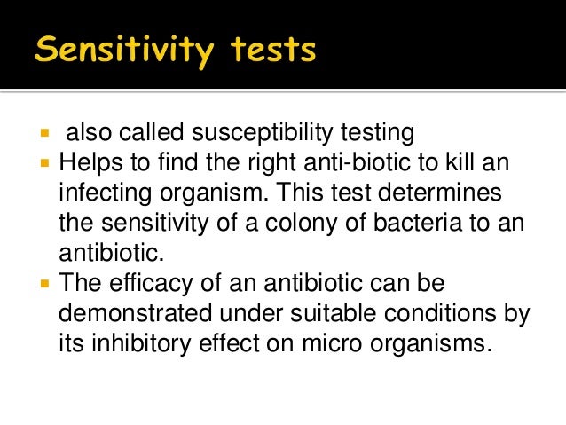 Microbiological Culture sensitivity tests