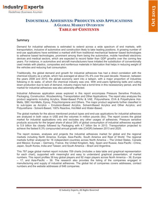 Industrial Adhesives: Products and Applications – A Global Market Overview | PDF