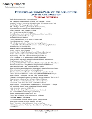 Industrial Adhesives: Products and Applications – A Global Market ...