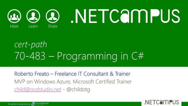 70-483: PROGRAMMING IN C# | PPT