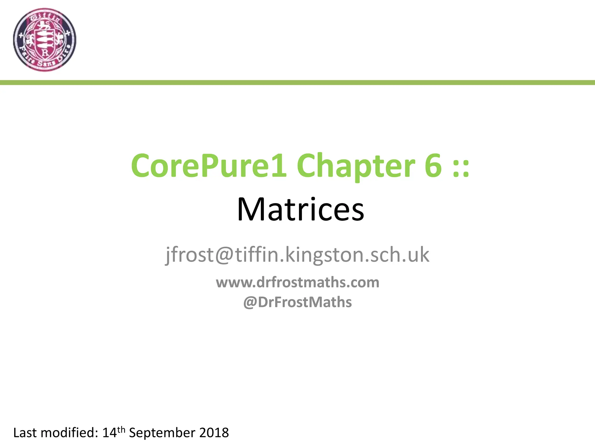 CP1-Chp6-Matrices (2).pptx used for revision | PPTX | Physics | Science