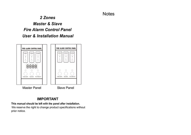 Mini 2 zones Conventional Fire Alarm Control Panel | PPT