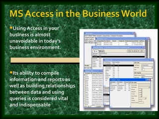 Uses of MS Access in Business | PPT