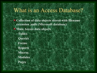 Uses of MS Access in Business | PPT