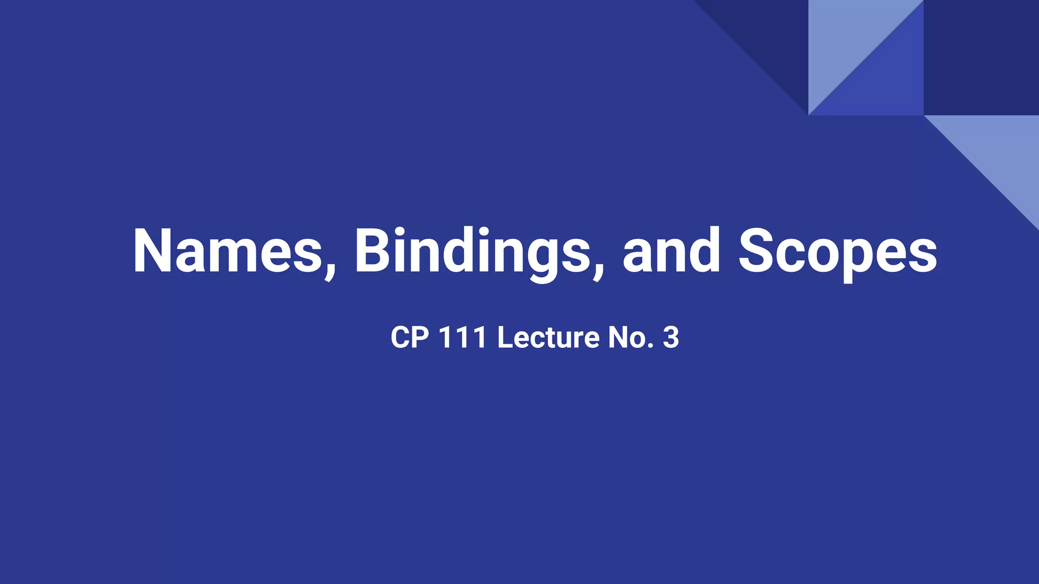 Cp 111 lecture 3 | PPT