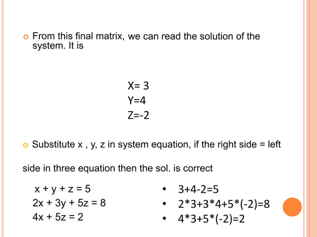 Gauss jordan method.pptx | Physics | Science