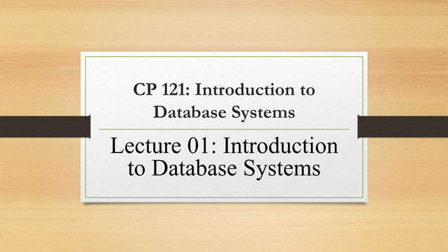 Cp 121 lecture 01 | PPTX