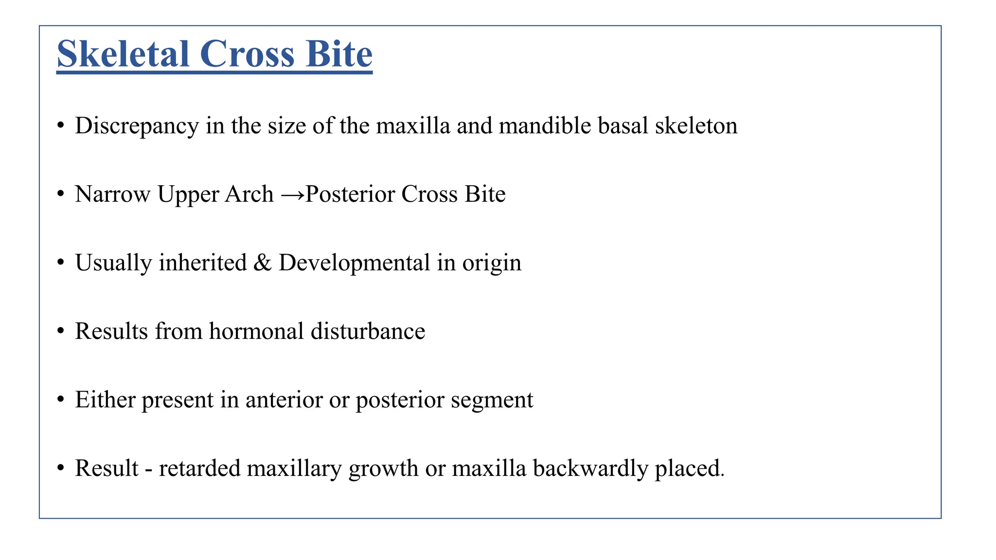 CASE PRESENTATION ON CROSS BITE-A CLINICAL CASE REPORTpptx | PPTX