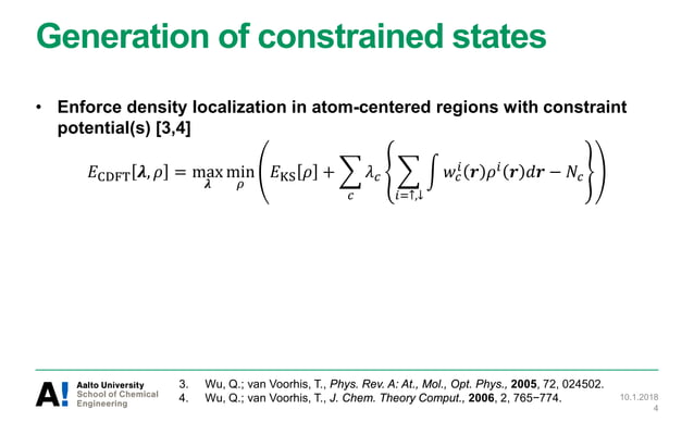 Cp2k How To Use The Constrained Dft Module Pdf Chemistry Science