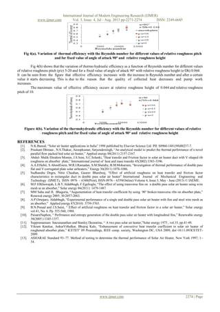 Effect of artificial roughness on Thermal and Thermohydraulic ...
