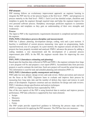 CP7301 Software Process and Project Management notes | PDF