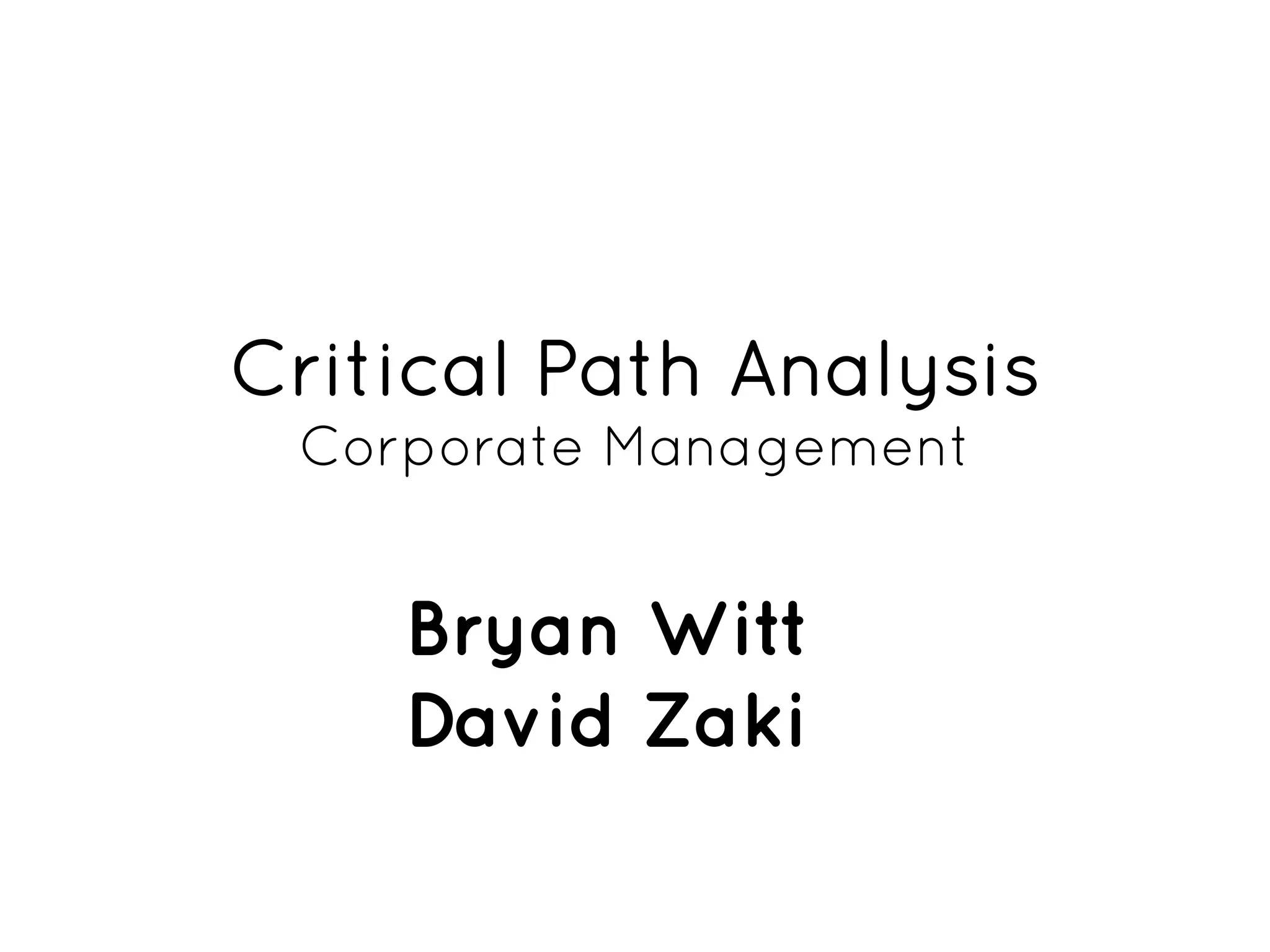 Critical Path Analysis | PDF