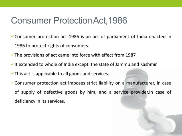 Consumer protection act | PPTX | Consumer Issues | Business
