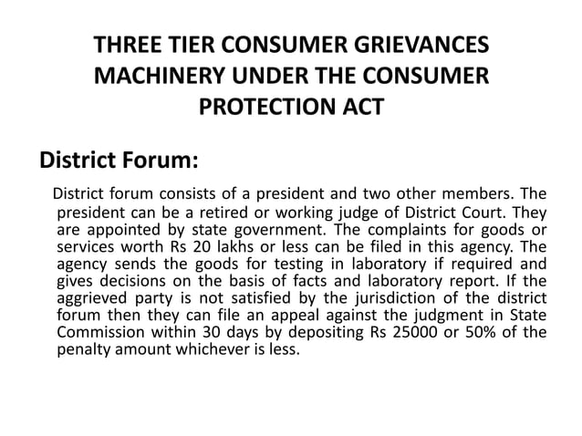 Consumer dispute redressal mechanism | PPTX | Consumer Issues | Business