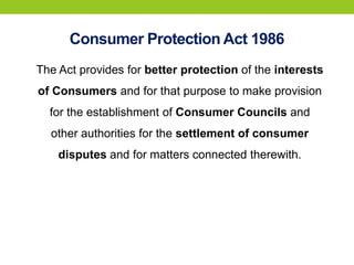 Consumer Protection Act | PPTX