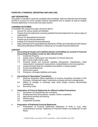 CPA-SYLLABUS-FINAL-SEPTEMBER-FOR THE YEAR 2021 | PDF