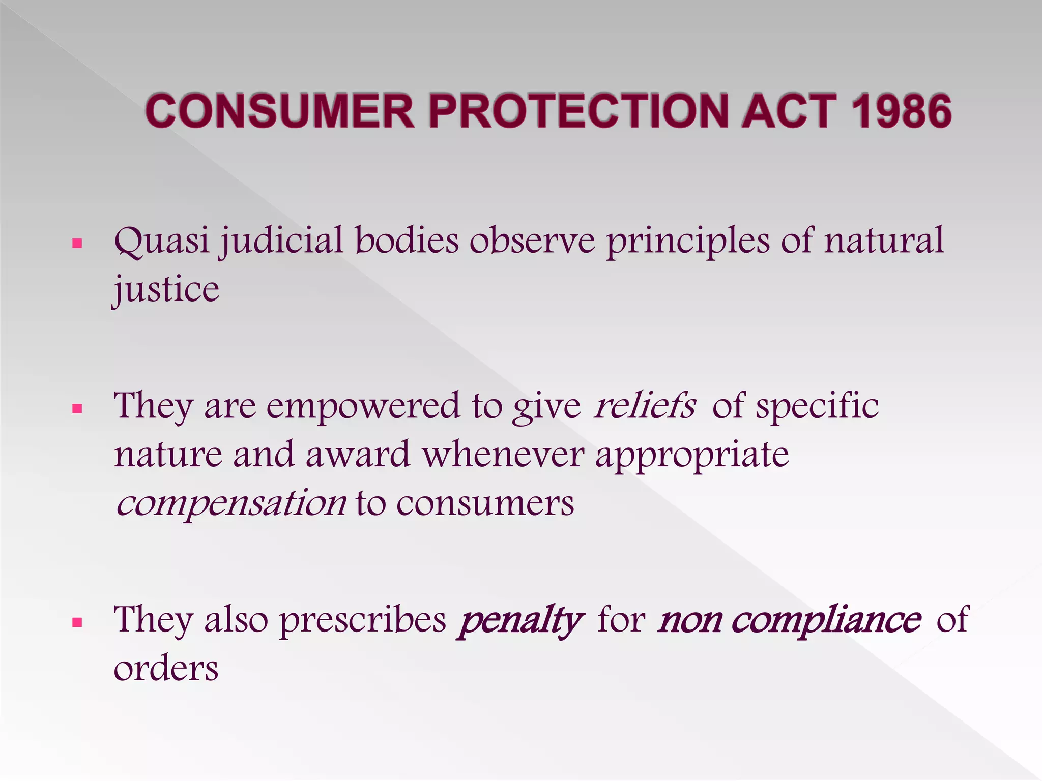 Consumer protection act 1986 | PPT