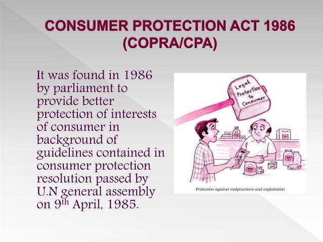Consumer protection act 1986 | PPT