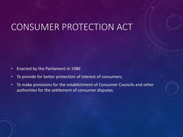 CONSUMER PROTECTION ACT, 1986 | PPT