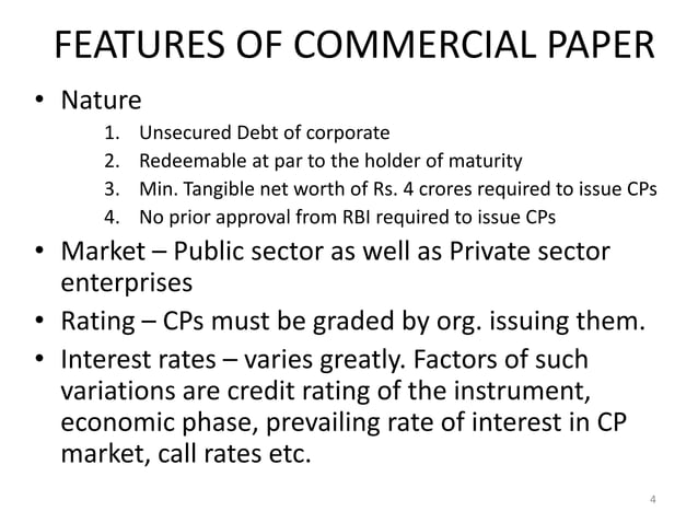 Commercial Papers and Certificate of Deposits | PPTX