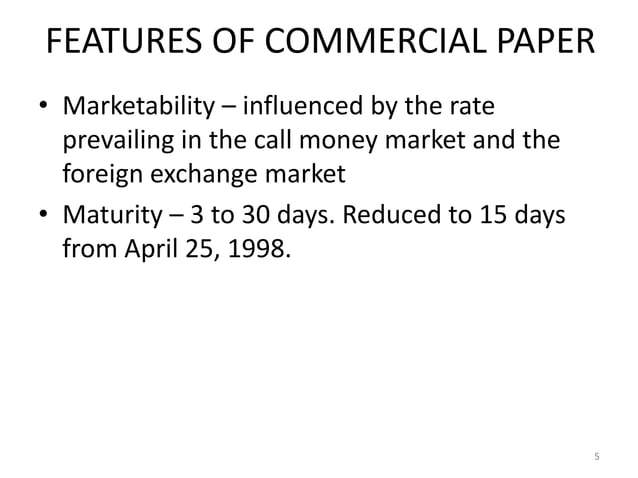 Commercial Papers and Certificate of Deposits | PPTX